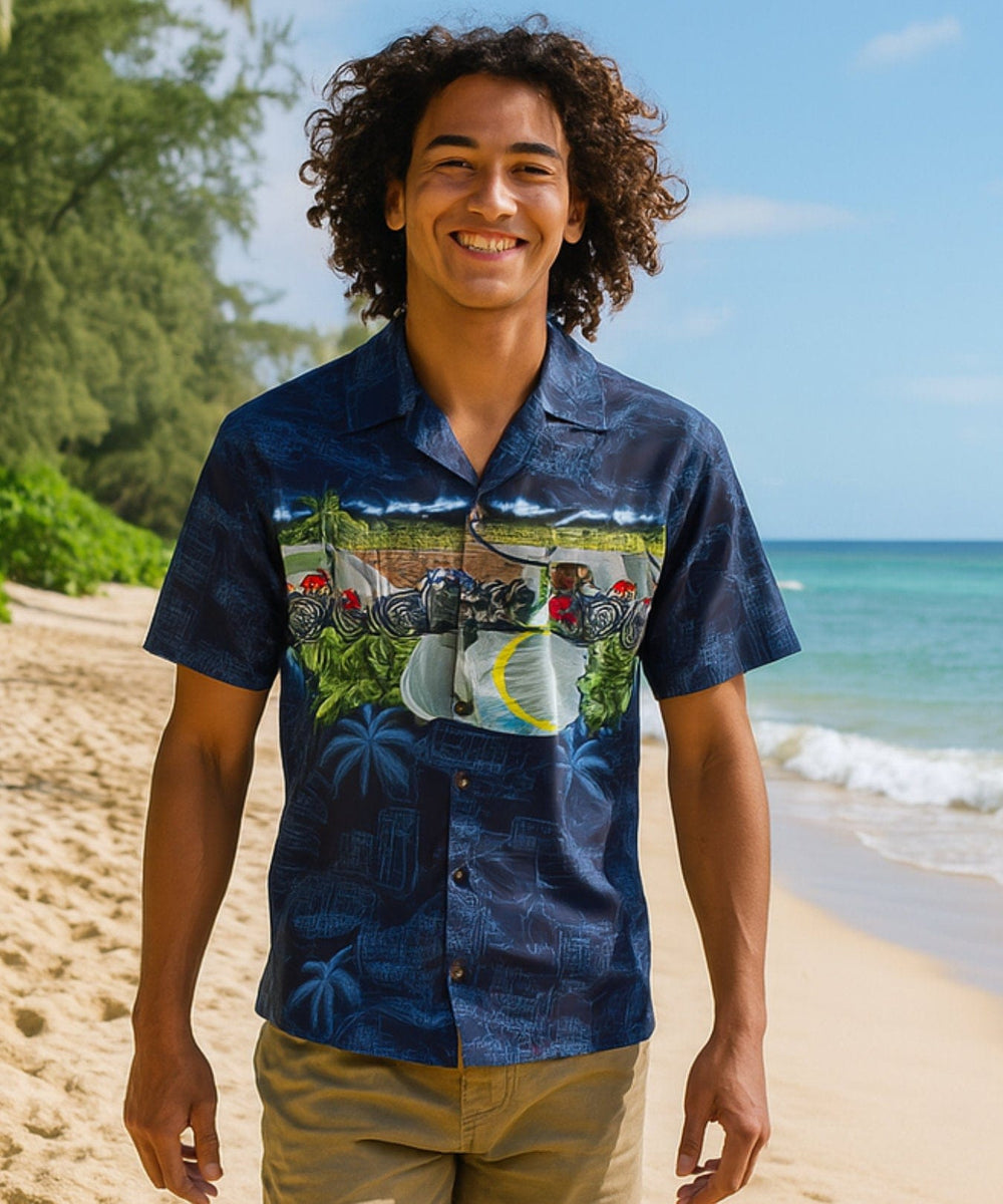 Custom Chopper Border Aloha Shirt | Aloha Shirts Club – Aloha Shirts Club