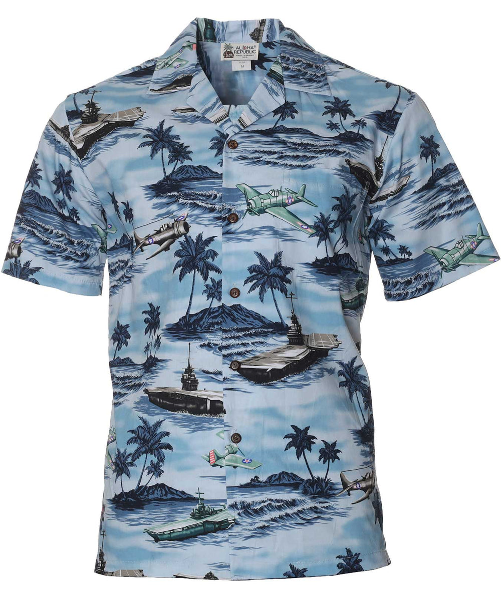 Flet of the Pacific Men's Cotton Aloha Shirt | Aloha Shirts Club