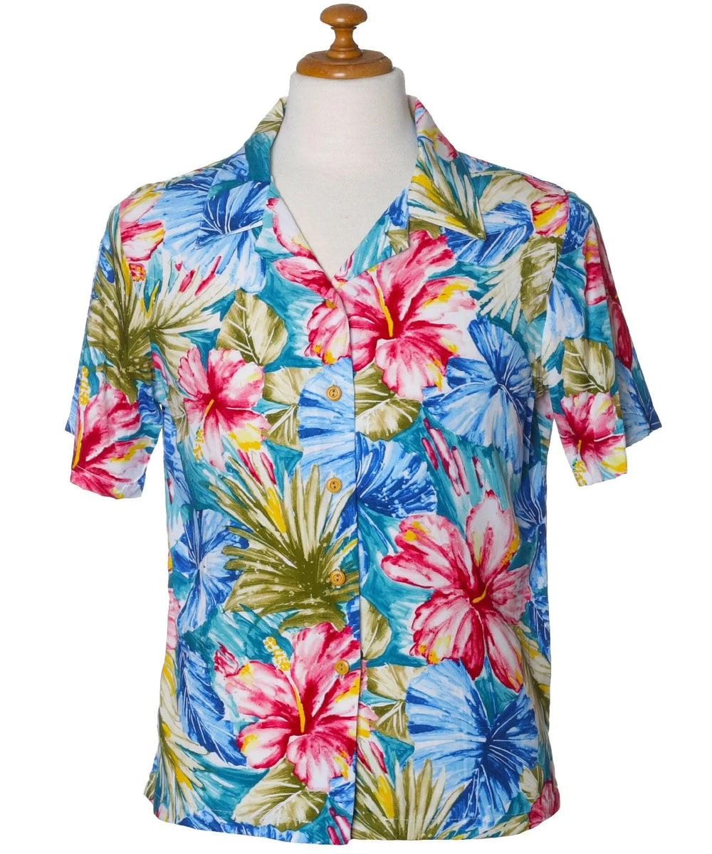 Hibiscus Camp Aloha Women's Painted Shirt– Aloha Shirts Club