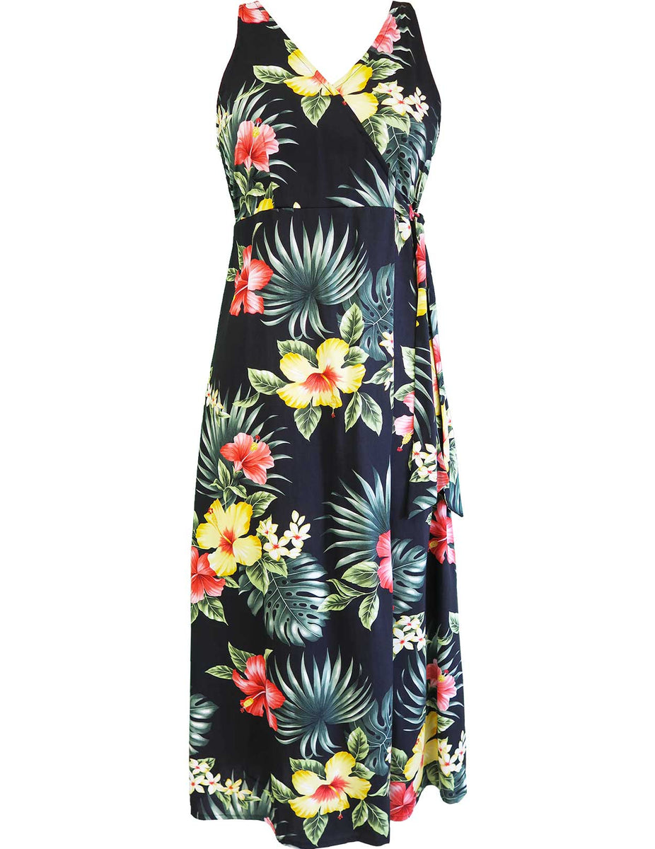 Ekela Hibiscus Empire Waist Hawaiian Dress | Aloha Shirts Club