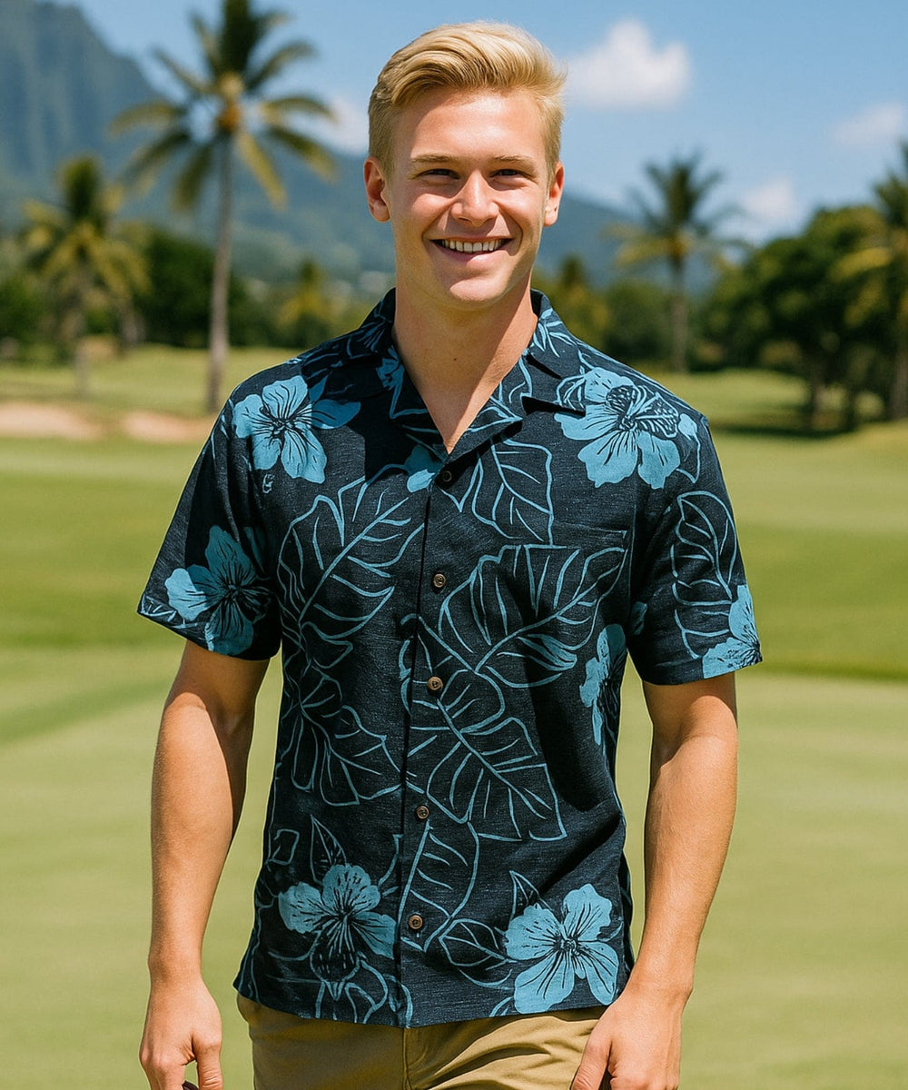 Cotton Poplin Niihau Men's Hawaiian Shirt | Aloha Shirts Club – Aloha ...