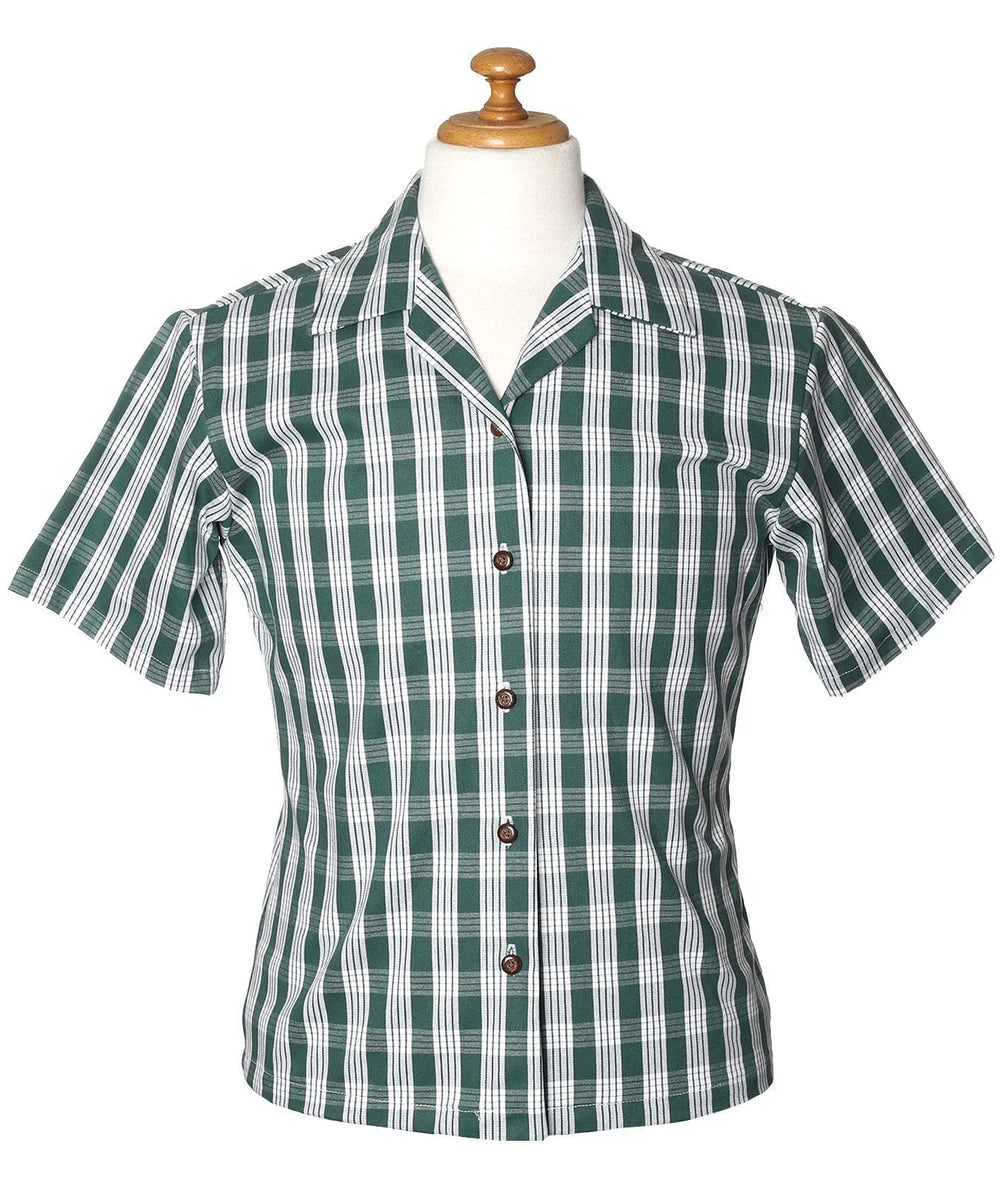 Plantation Cotton Women Palaka Shirt Green– Aloha Shirts Club