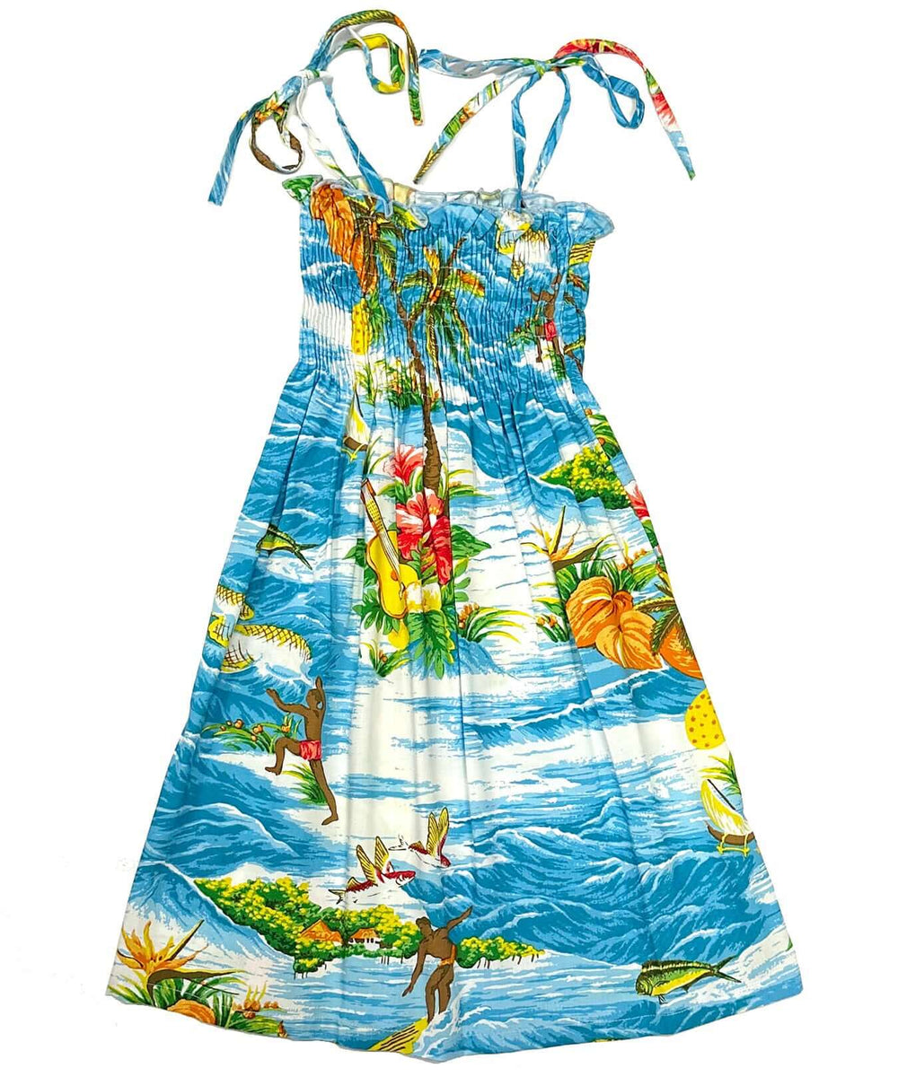 Pali Girls Smock Top Rayon Dress | Aloha Shirts Club